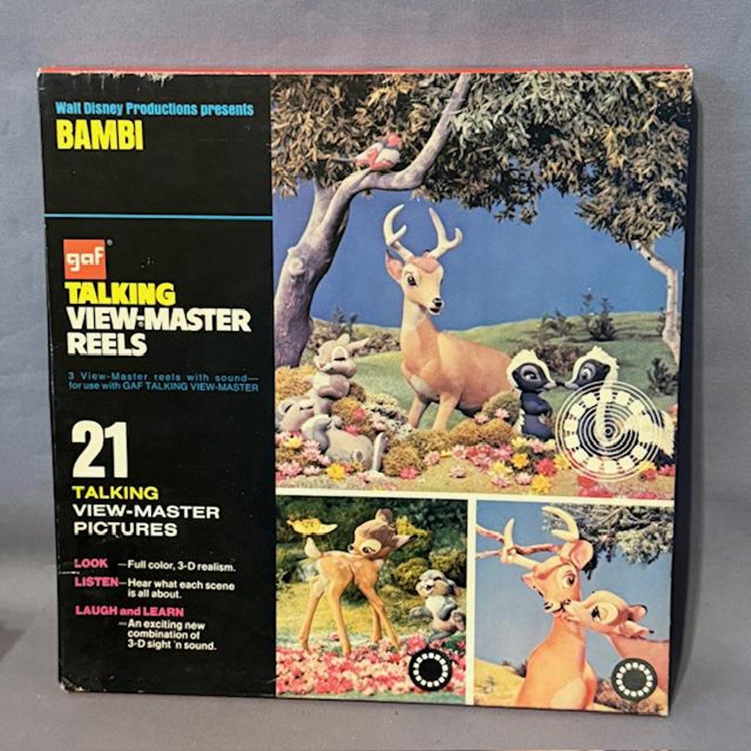 Vintage Bambi Thumper Talking View-master Reels GAF Box Set 1958 Disney ...