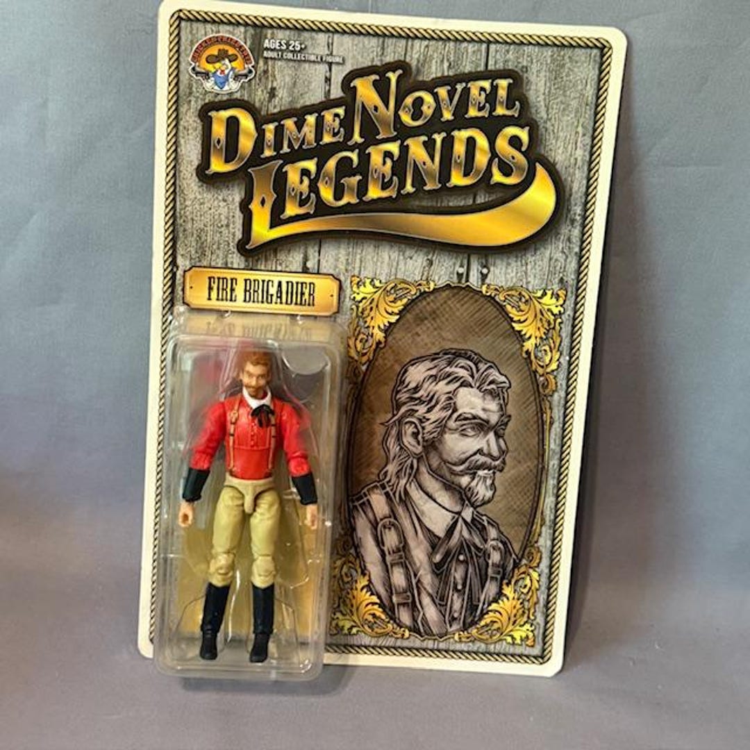 Vintage Fire Brigadier Figure SEALED Toy Dime Novel Legends West Cowboy ...