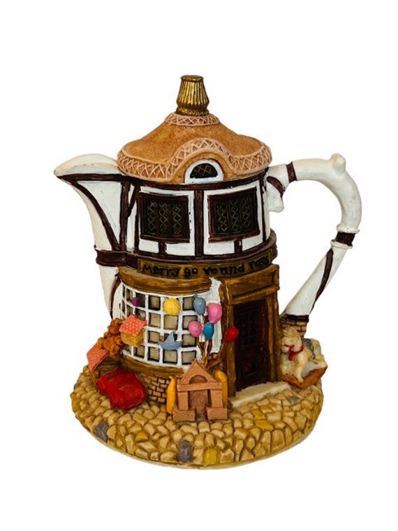 Hometown Teapot Cottage House Figurine Tea Pot Home Town Toy - Etsy