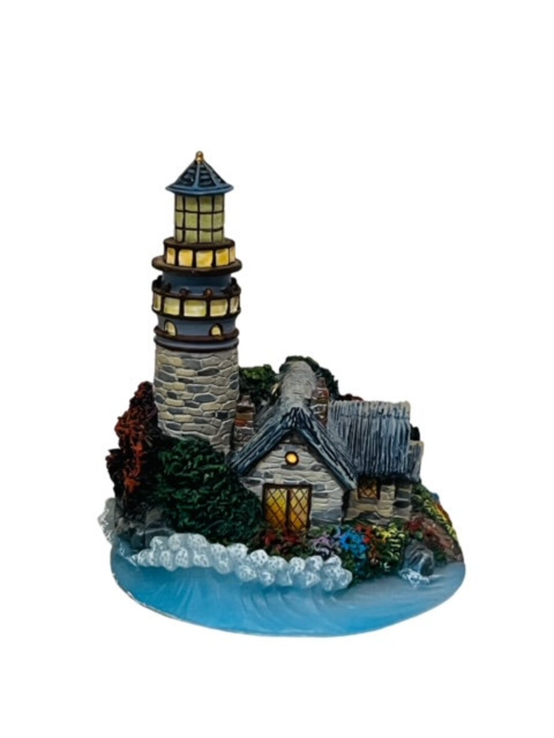 Thomas Kinkade Bradford Christmas Ornament Figurine Lighthouse Cedar ...