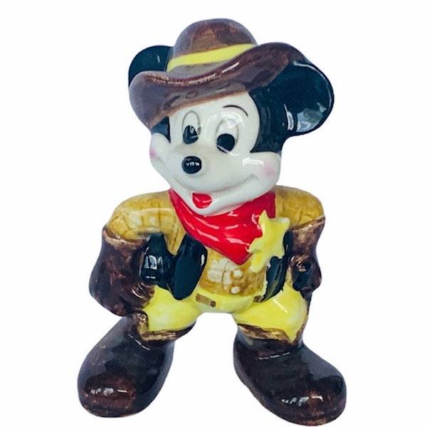 Mickey Mouse Cowboy Figurine - Etsy