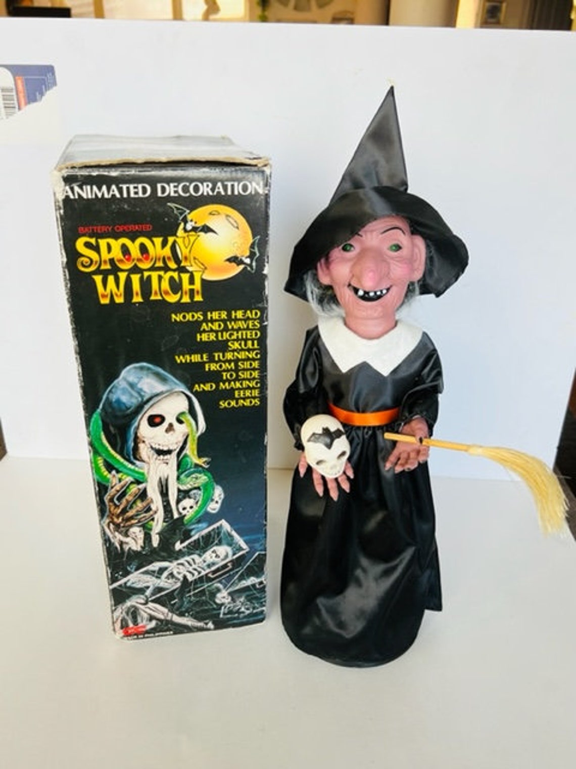 Halloween Spooky Witch Figure Vtg Battery Operated Box - Etsy