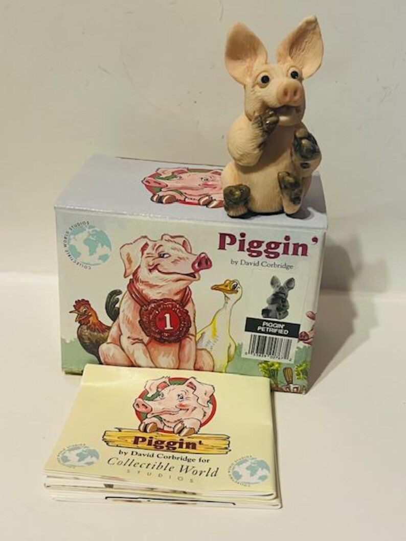 Pig Figurine Anthropomorphic Corbridge Piglet Flambro Piggin BOX ...
