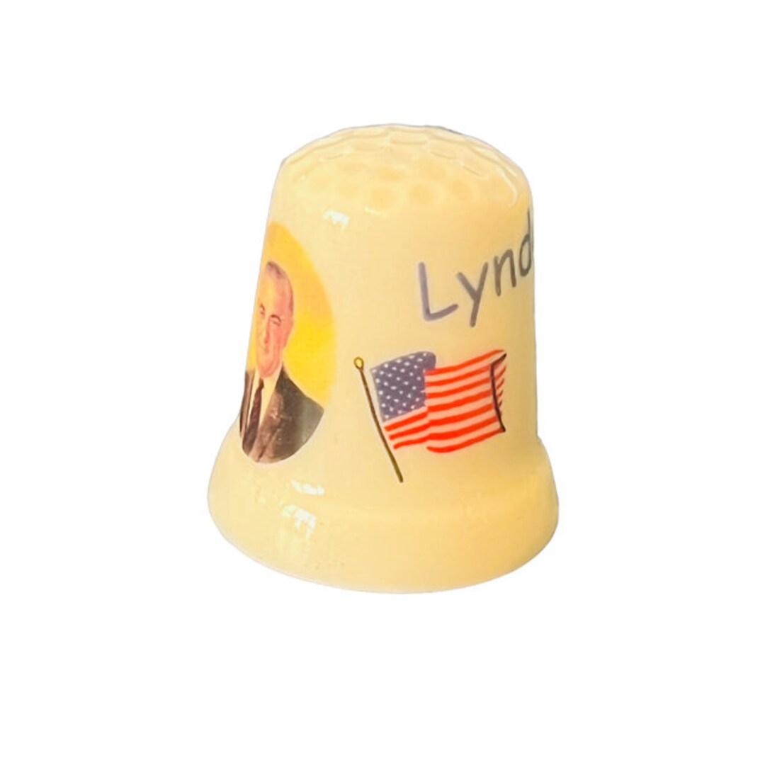 Lyndon B Johnson 36th US President Thimble Franklin Mint Danbury ...