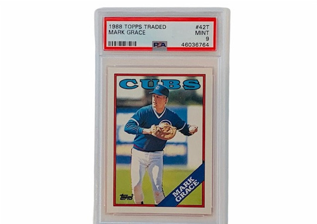 MARK GRACE ROOKIE 1988 Topps Traded #42T Graded Psa Mint 9 Non Auto Rc ...