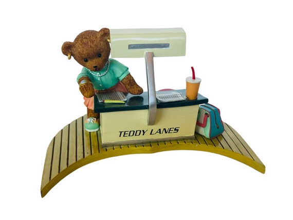 Hamilton Collection Teddy Lanes Bowl Bear Figurine Faithful - Etsy