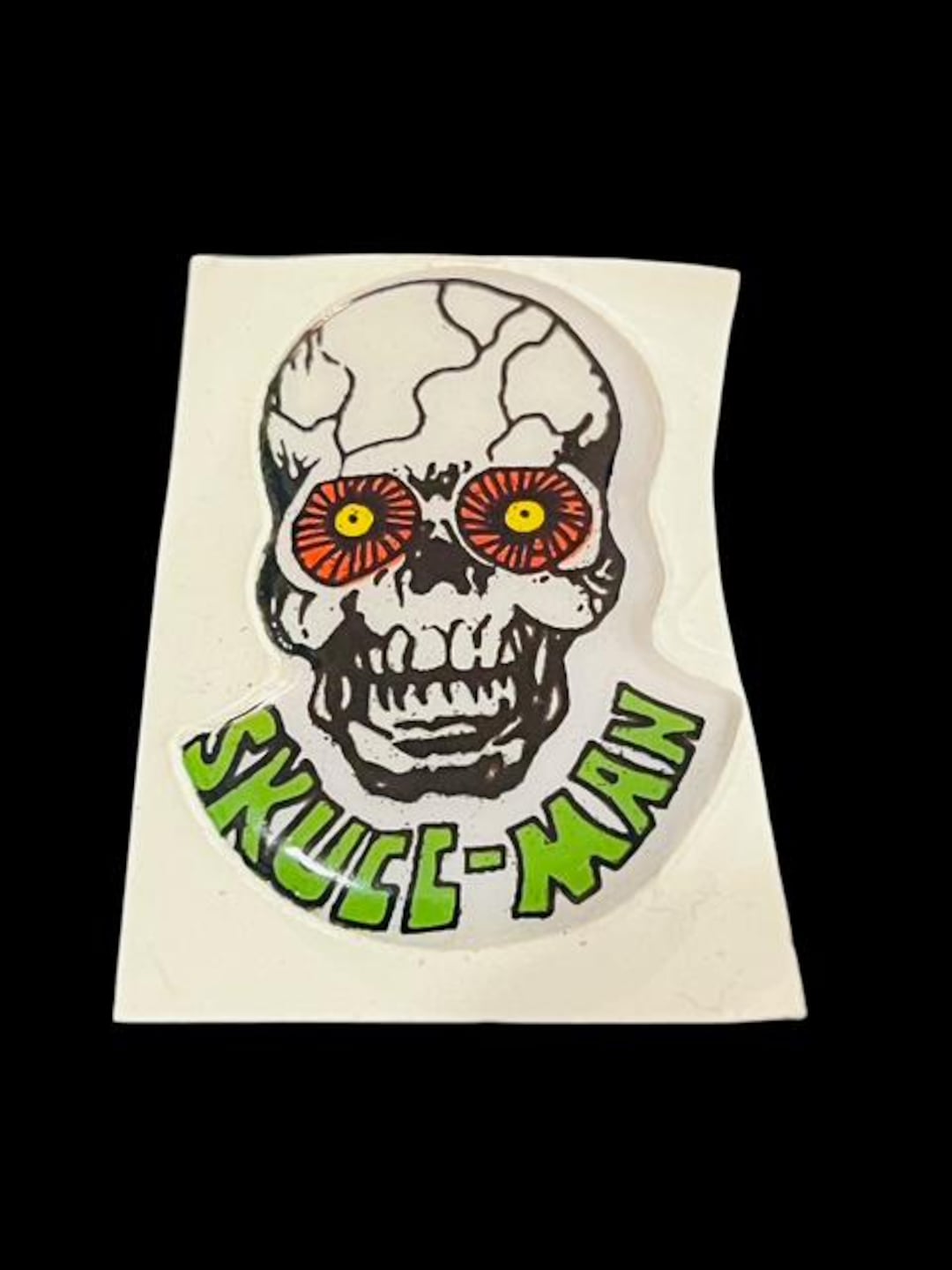 Skull Man Monster Puffy Sticker Decal Vtg Halloween Horror Taiwan ...
