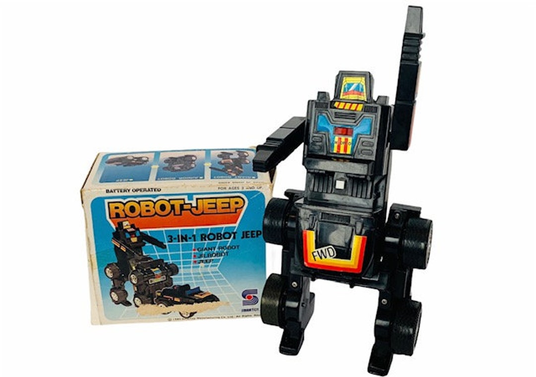 ROBOT JEEP TRANSFORMERS 1985 Smartoys Giant Junior 3 in 1 Original Box ...