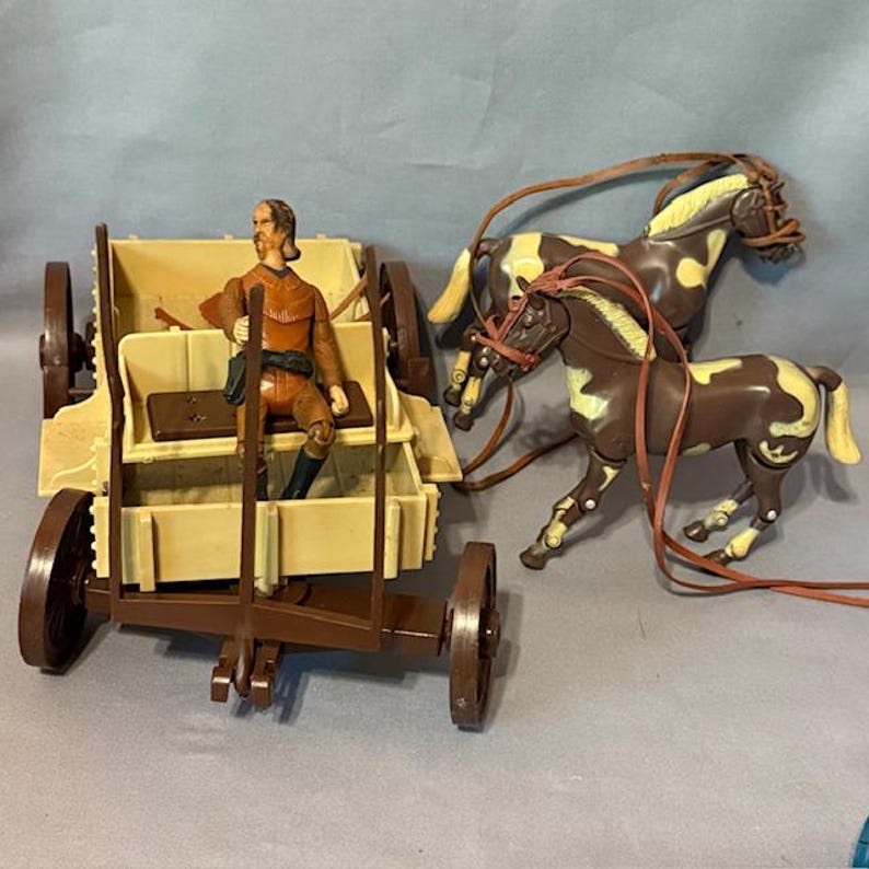 Vintage Excel Toy 1979 Legends West Cowboy Horse Carriage Wagon Buffalo ...