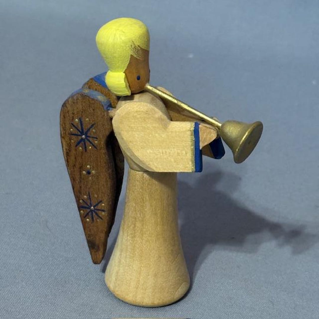 Wendt Kuhn ERZGEBIRGE Carved Wooden Figure Angel Steinbach Nativity ...