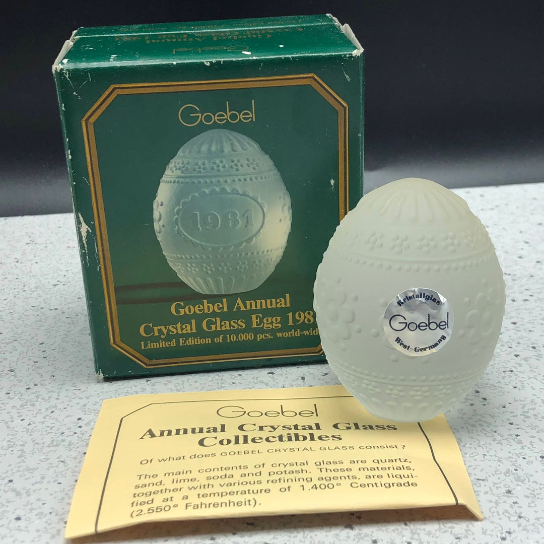 1981 GOEBEL EASTER EGG original box glass crystal collectible west W ...