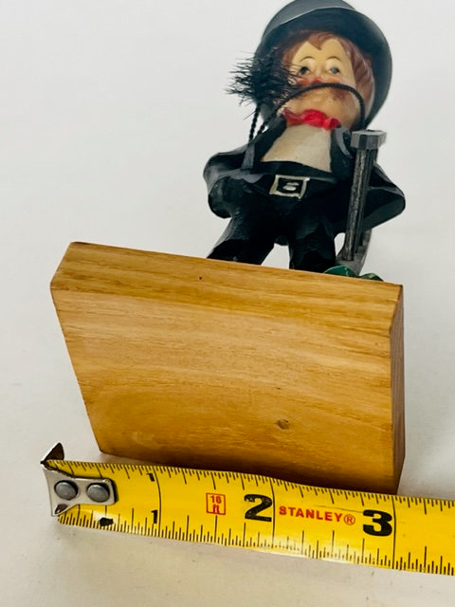 Black Forest Wood Carved Chimney Sweep Figurine Sculpture Ladder West ...