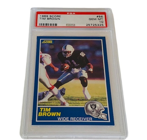 TIM BROWN ROOKIE 1989 Score 86 Rc graded Psa gem mint 10 | Etsy