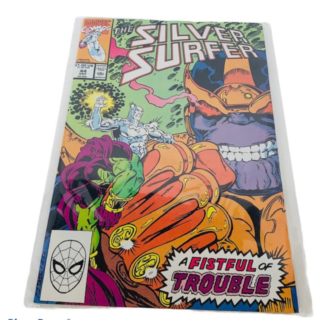 COMIC BOOK VINTAGE Marvel Silver Surfer #44 First 1st Appearance Thanos ...