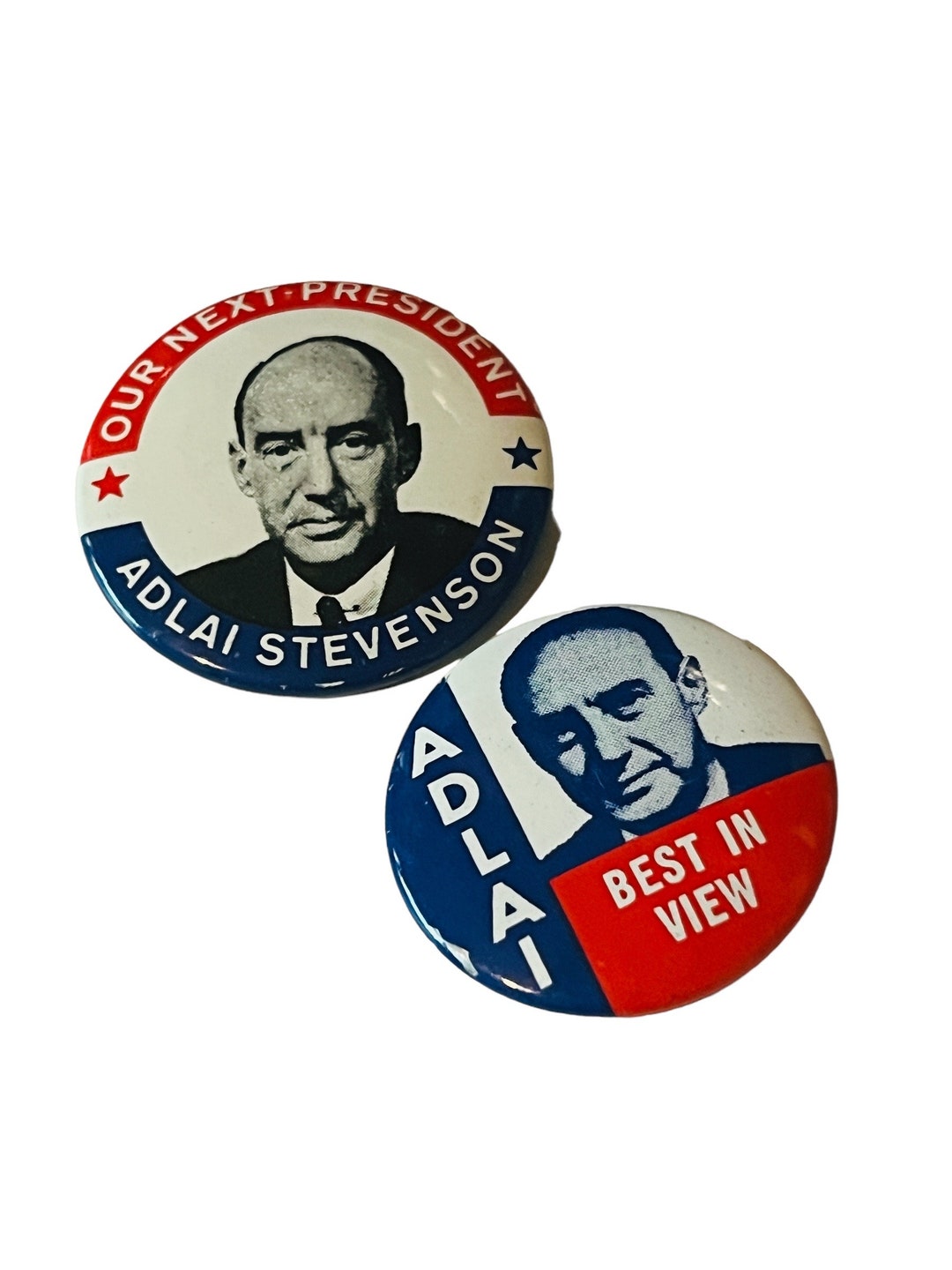 Political Pin Button Pinback President Campaign 1961 Adlai Stevenson ...