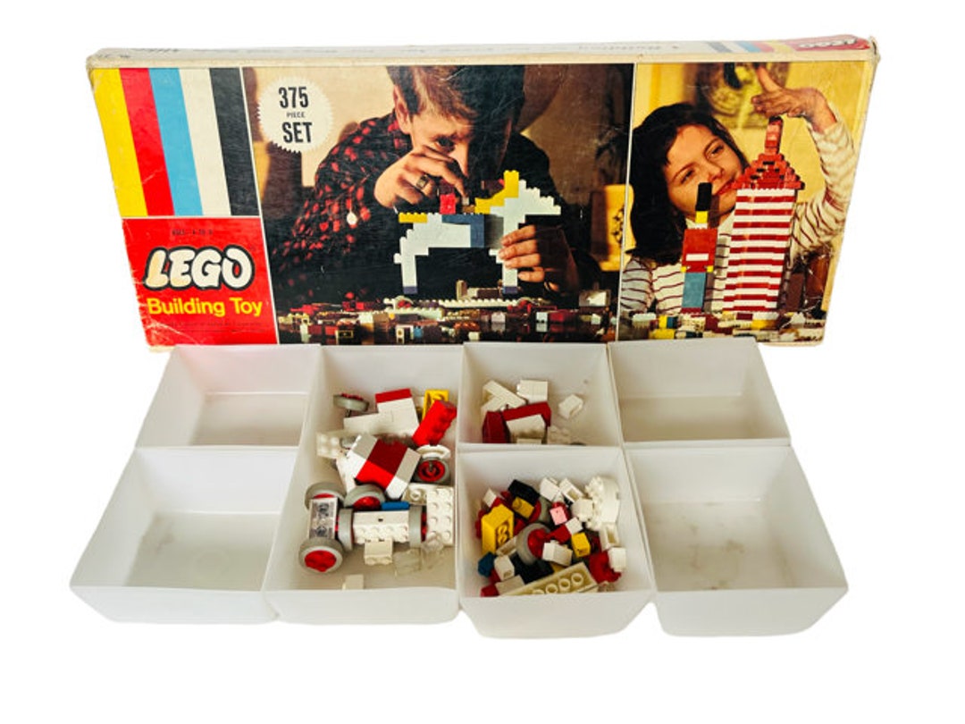 Lego 1966 Building Toy Blocks Box Set Vtg 375 Antique 20X8 Pack Display ...