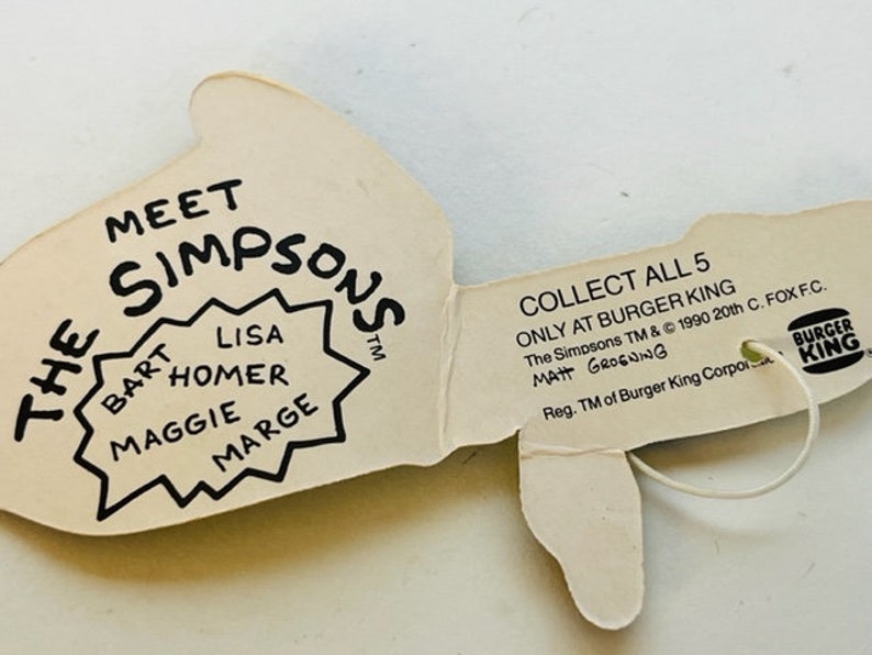 The Simpsons Plush Stuffed Animal Tag NWT Burger King Toy 1990 - Etsy