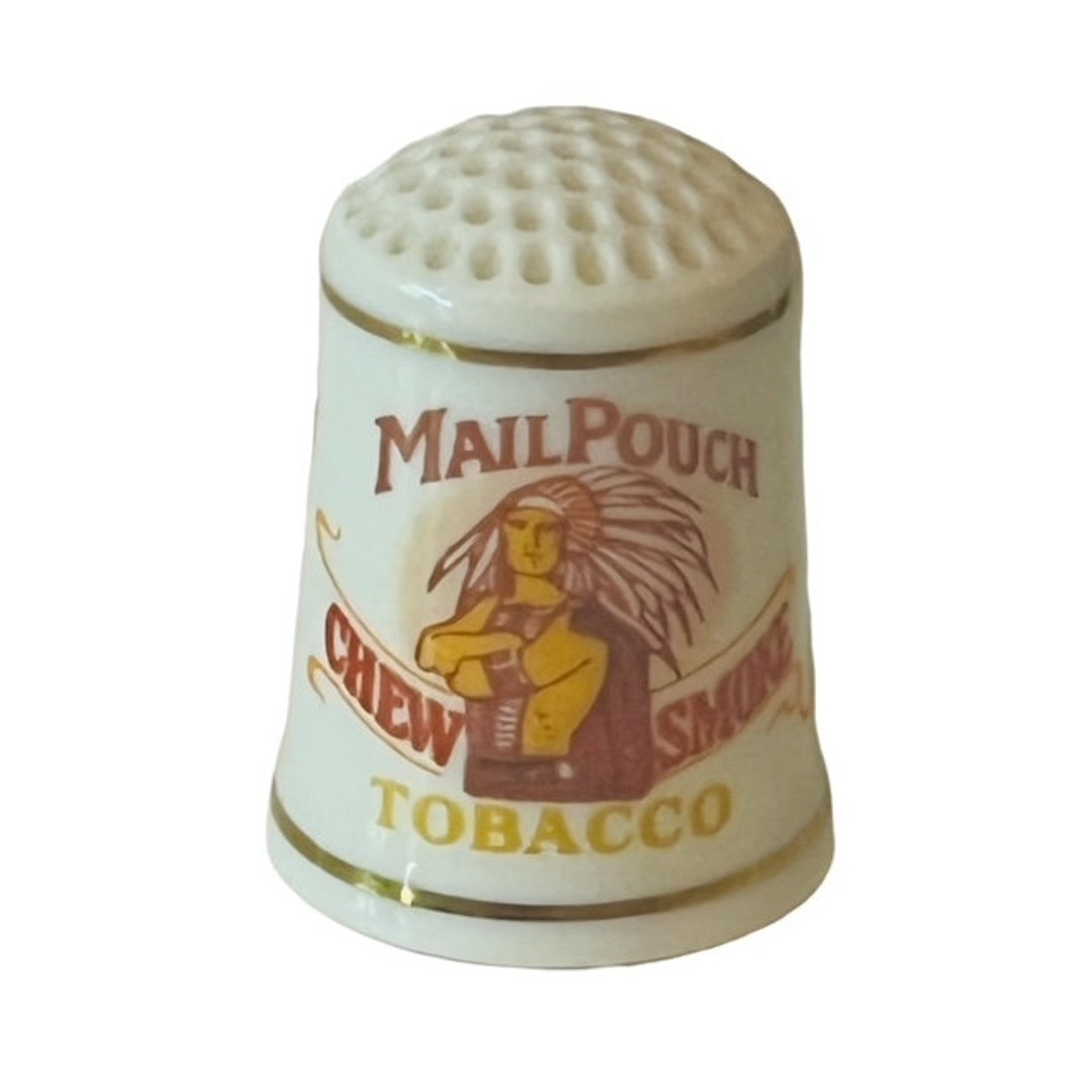 Franklin Mint Porcelain Thimble Figurine 1980 Advertising Mail Pouch ...