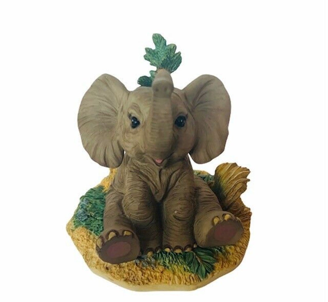 Elephant Figurine Vtg Resin Sculpture Gift Hamilton Collection African ...