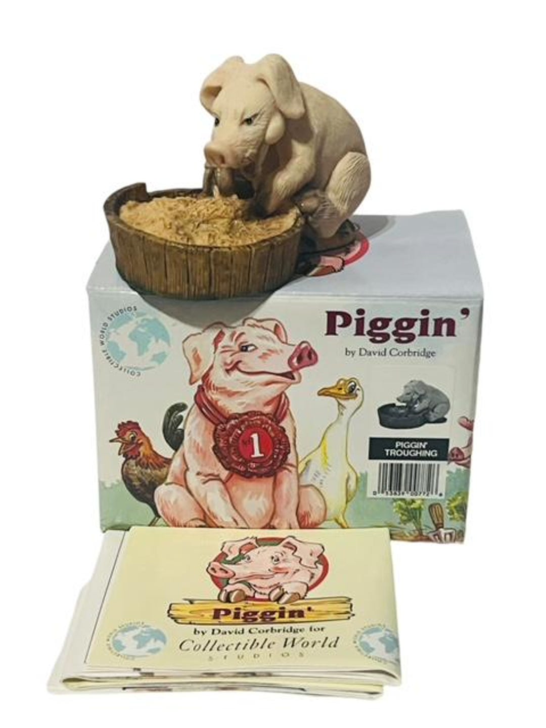 Pig Figurine Anthropomorphic Corbridge Piglet Flambro Piggin BOX ...