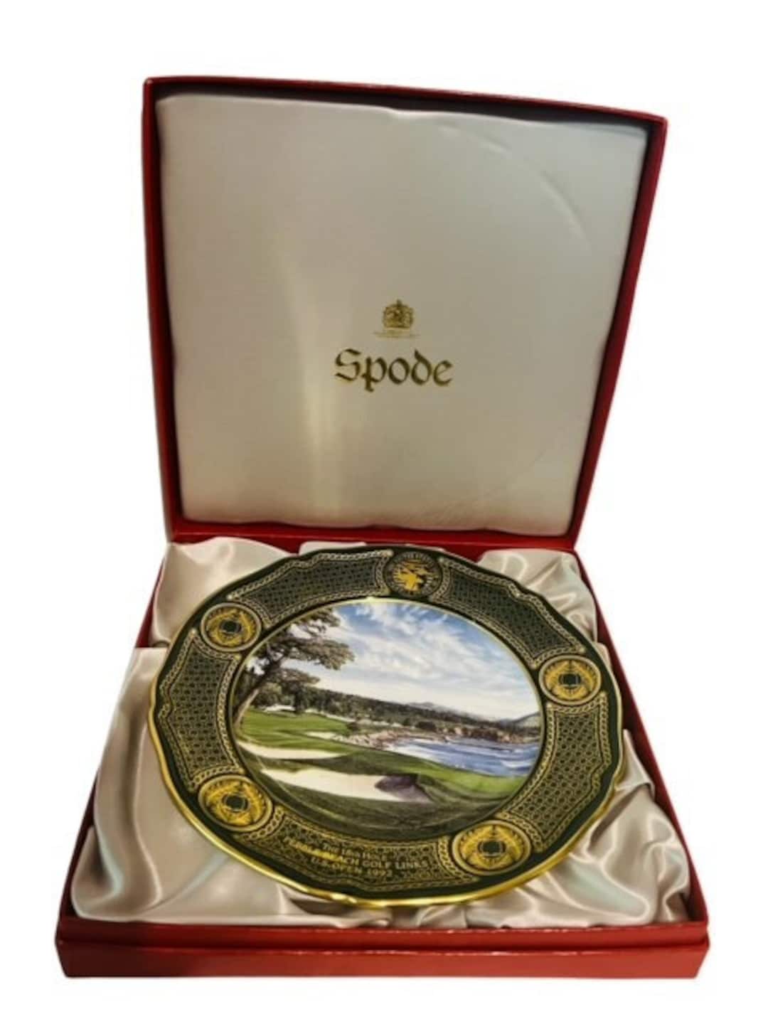 Spode Golf Collector Plate Vtg Pebble Beach US Open 1992 Linda Hartough ...
