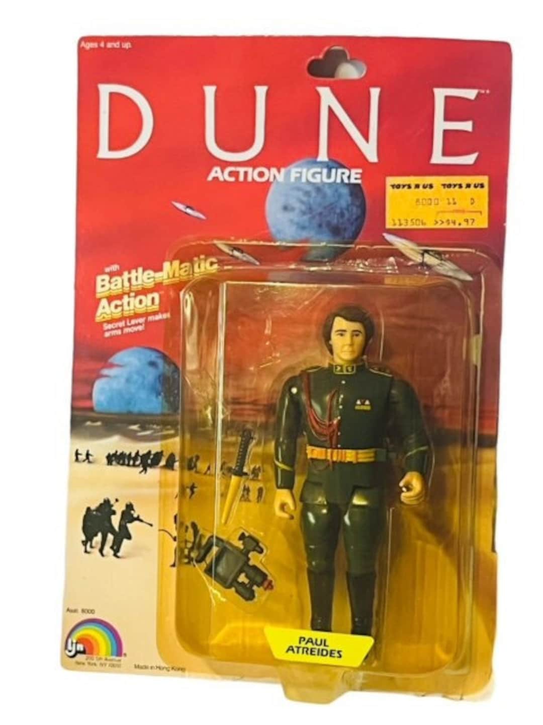 Paul Atreides Dune Vtg Action Figure Toy 1984 LJN Toys R Us Tag Card ...