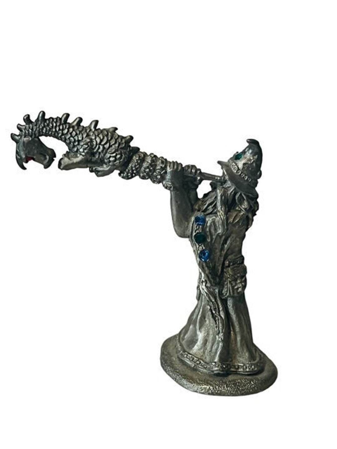 Pewter Dragon Figurine Wizard Rawcliffe Signed Spoontiques Telescope ...