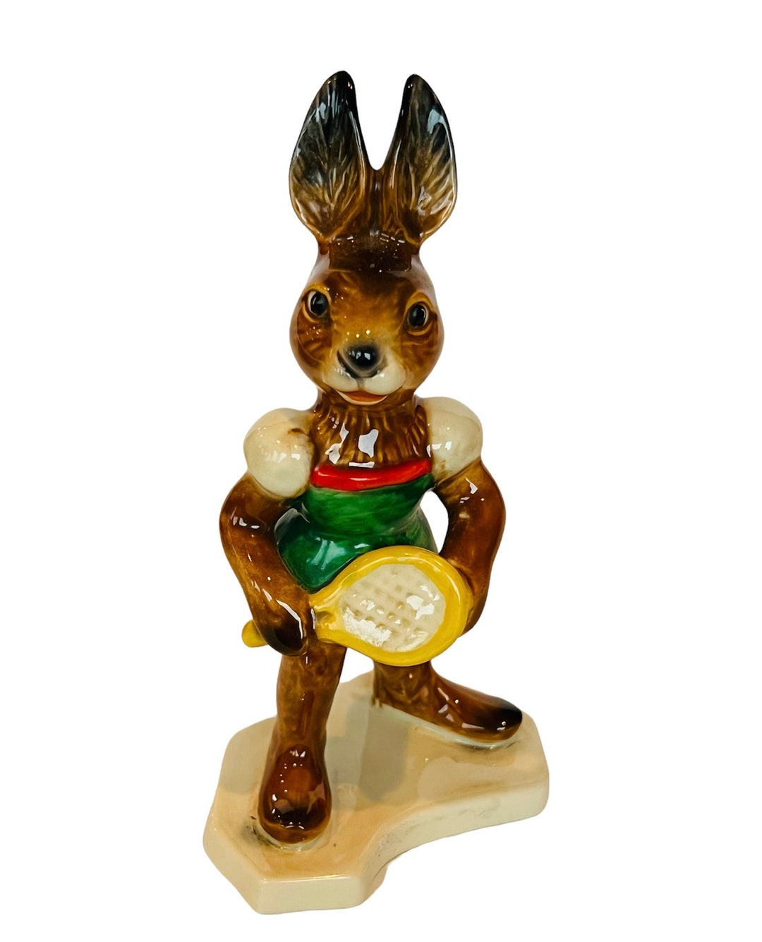 Goebel Hummel Brown Bunny Rabbit Figurine Tennis Anthropomorphic 33105 ...