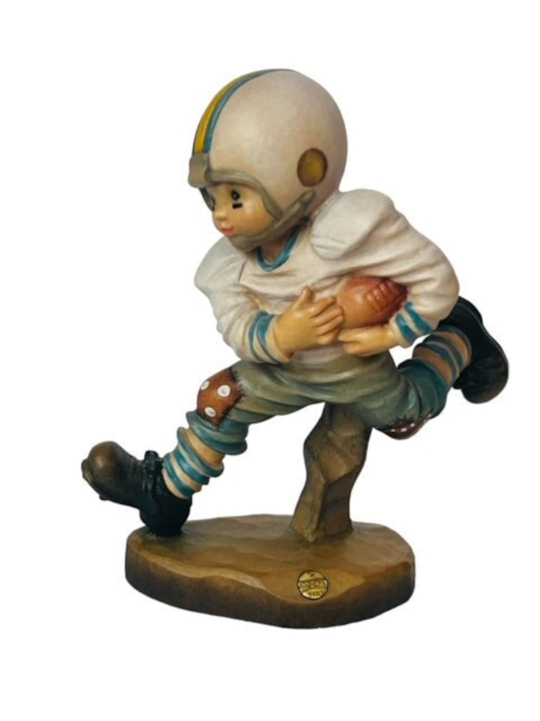 Anri Ferrandiz Italy Hand Carved Figurine Wood Vtg Signed RARE Football ...