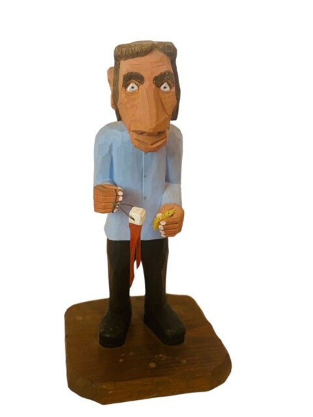 Wood Carved Figurine Dentist Doctor Tooth Gift Sculpture Vtg Antique ...