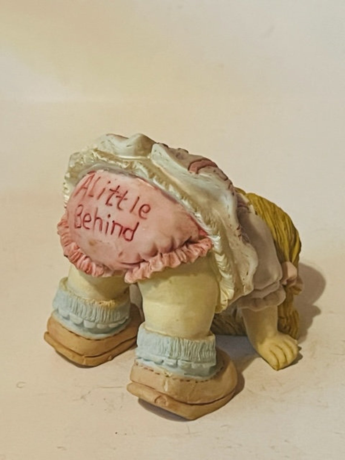 Enesco Figurine A Little Behind Girl Cartwheel Gift Vtg Head Stand Roll ...
