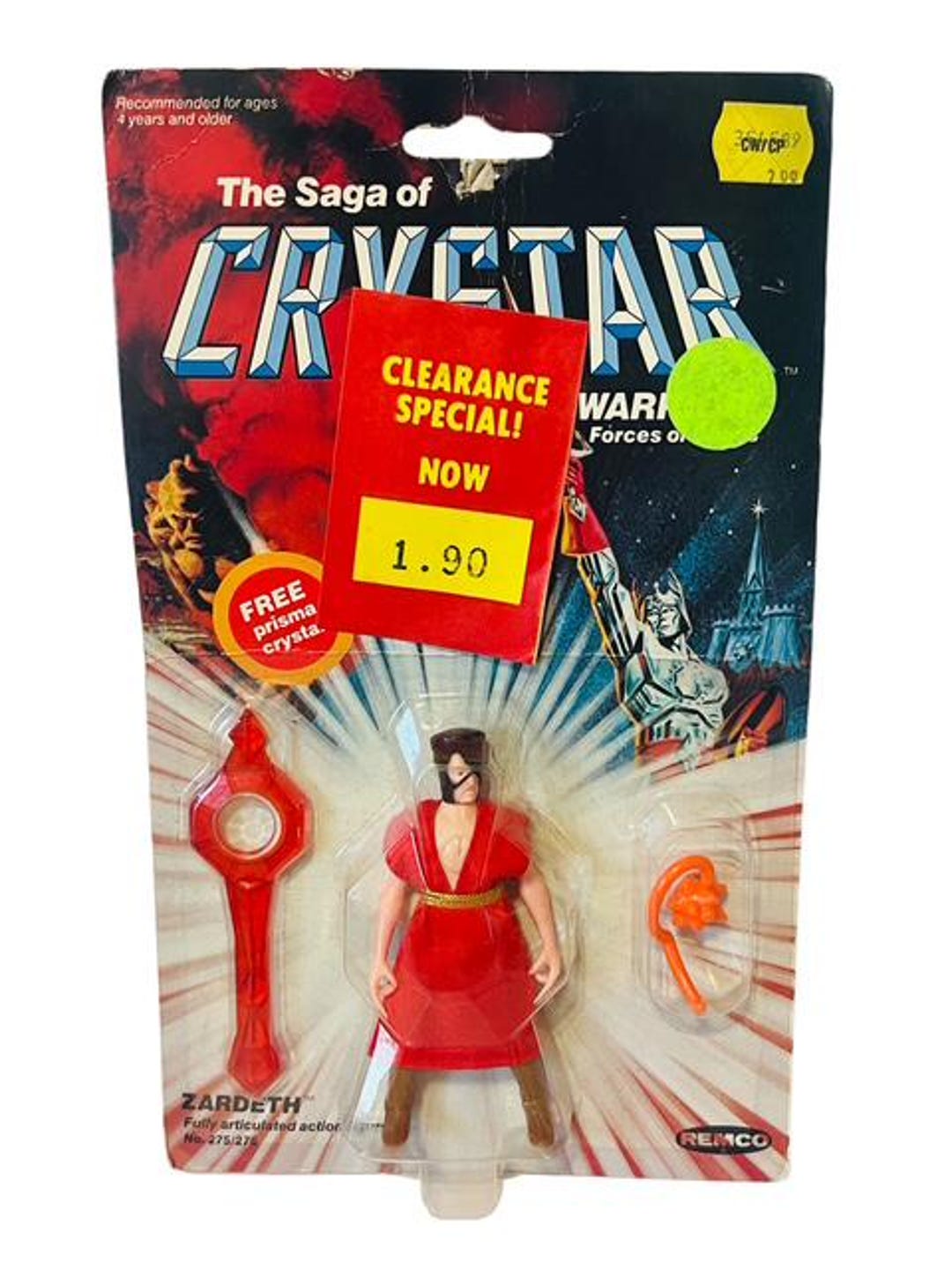 Crystar Action Figure Zardeth Wizard MOC Remco Vtg 1982 Toysealed ...