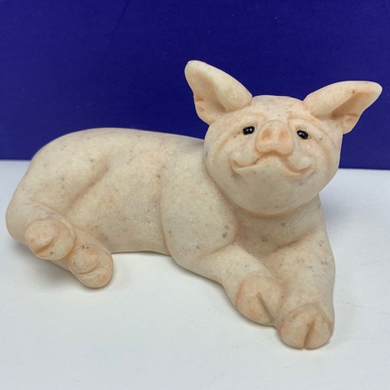 QUARRY CRITTERS PIG Family Figurine Statue Sculpture Stone Resin ...