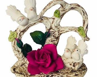 CAPODIMONTE PORCELAIN FLOWER Italy Figurine Sculpture Italian Art ...