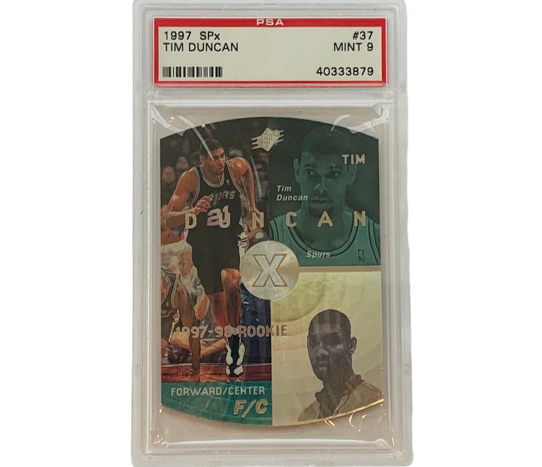 Tim Duncan Rookie Card RC 1997 SPX Die Cut #37 San Antonio Spurs Graded ...