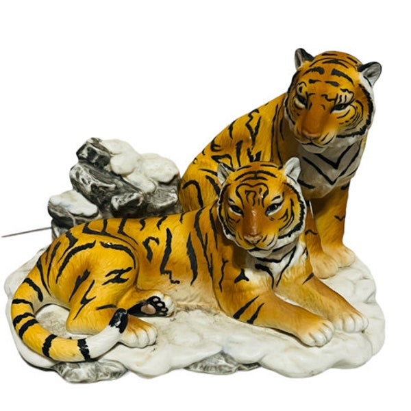 Porcelain Tiger Figurine - Etsy