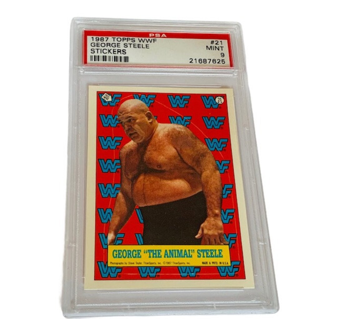 PRO WRESTLING CARD 1987 Topps Wwf George Animal Steele Sticker #21 ...