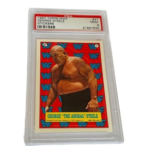 PRO WRESTLING CARD 1987 Topps Wwf George Animal Steele Sticker #21 ...
