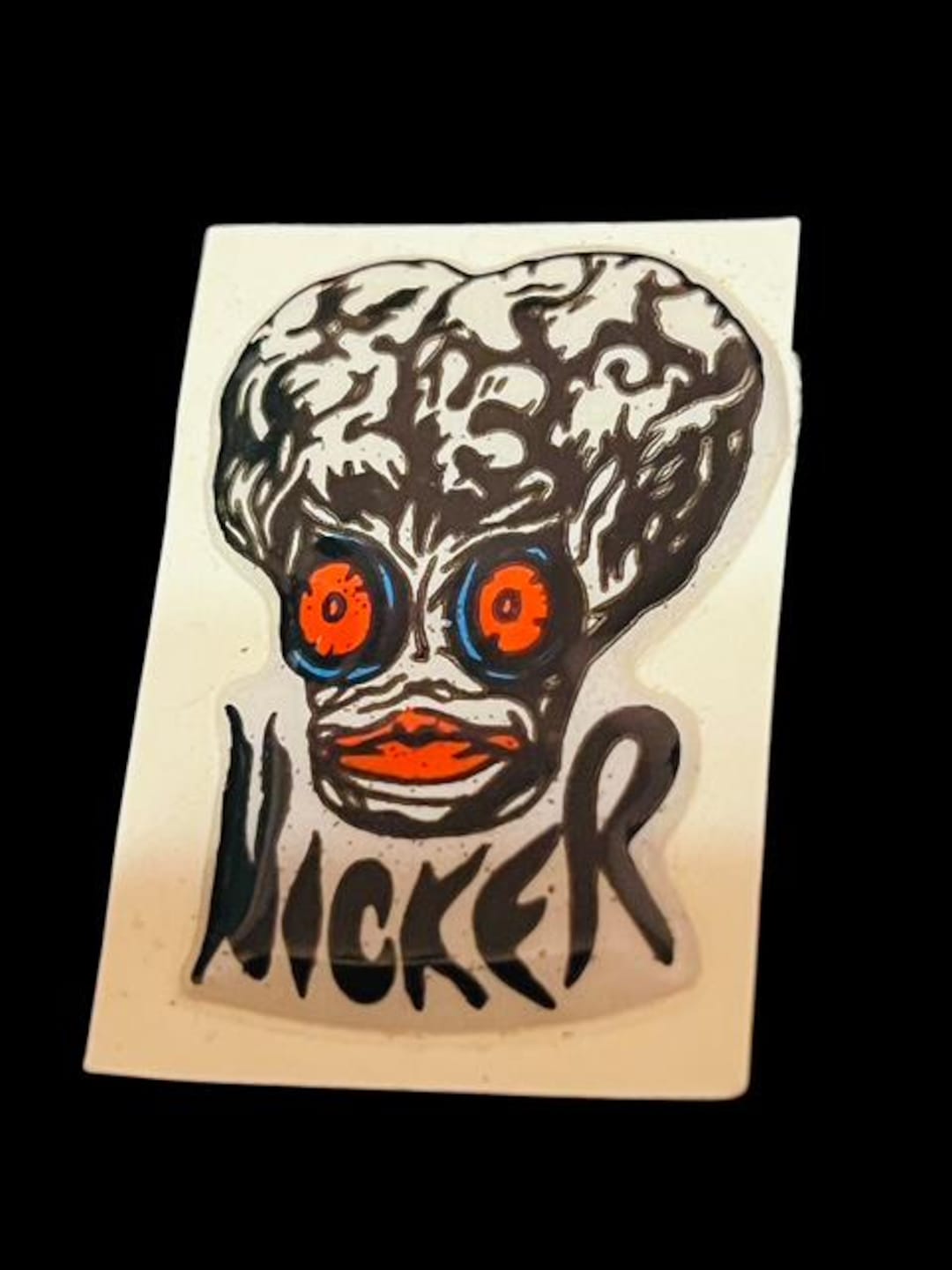 Wicker Alien Monster Puffy Sticker Decal Vtg Halloween Horror Taiwan ...