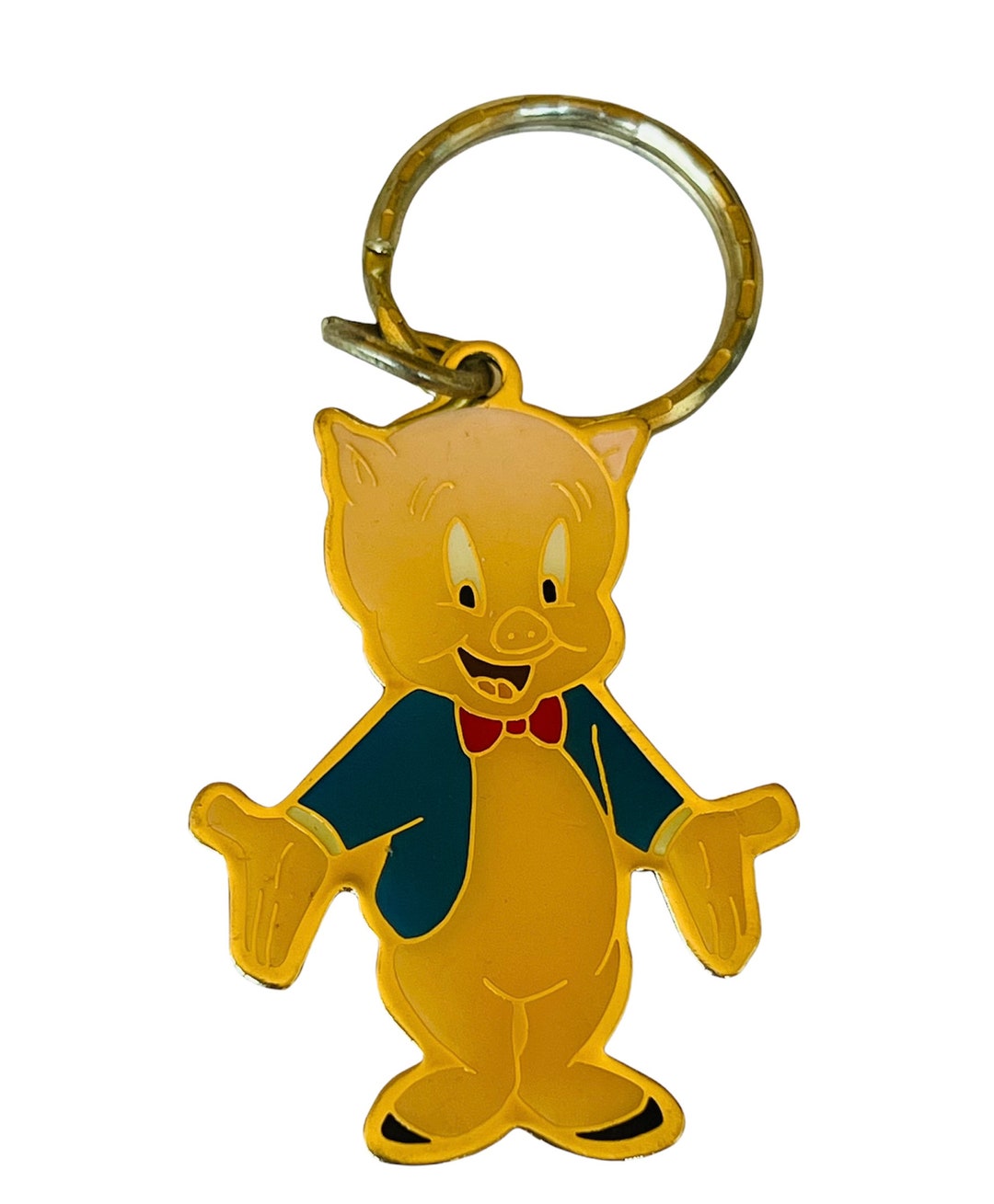 Looney Tunes Porky Pig Keychain Vtg Figure Key Chain Anthropomorphic ...