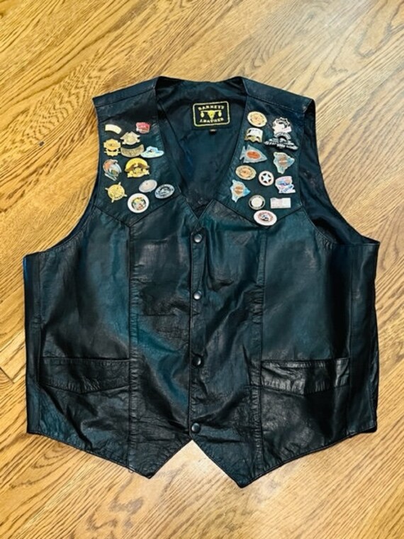 Harley Davidson Motorcycles Vest Leather XL pins pinb… - Gem