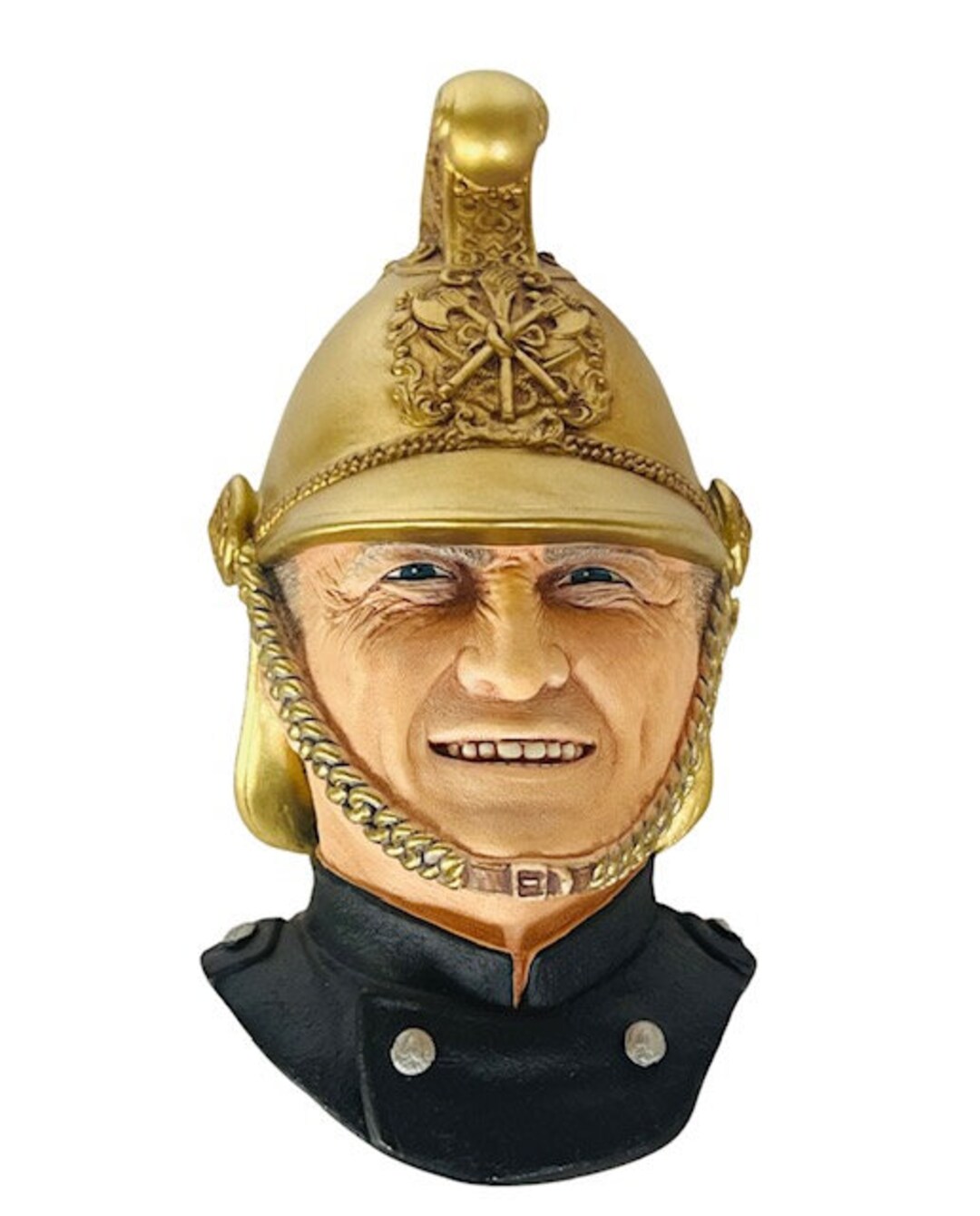 Victorian Fireman Bosson Chalkware Legend Bust Figurine Sculpture Gold ...