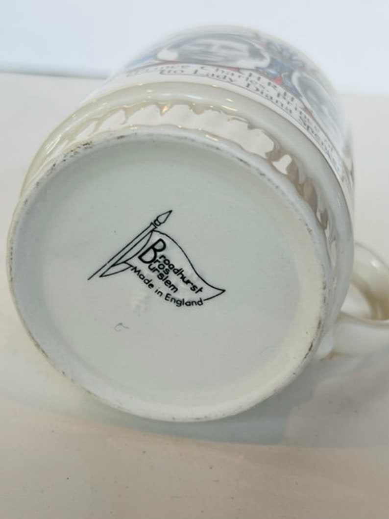 Queen Elizabeth Princess Diana Royal Glass Cup Mug Broadhurst Wedding ...