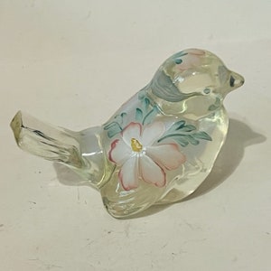 Fenton Floral Bluebird Glass Figurine Blue Bird Signed Opalescent Hand ...