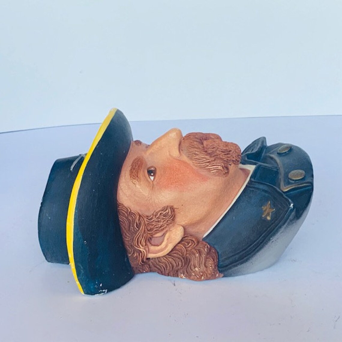 BOSSON CHALKWARE BUST George Custer Civil War 1984 Vintage | Etsy