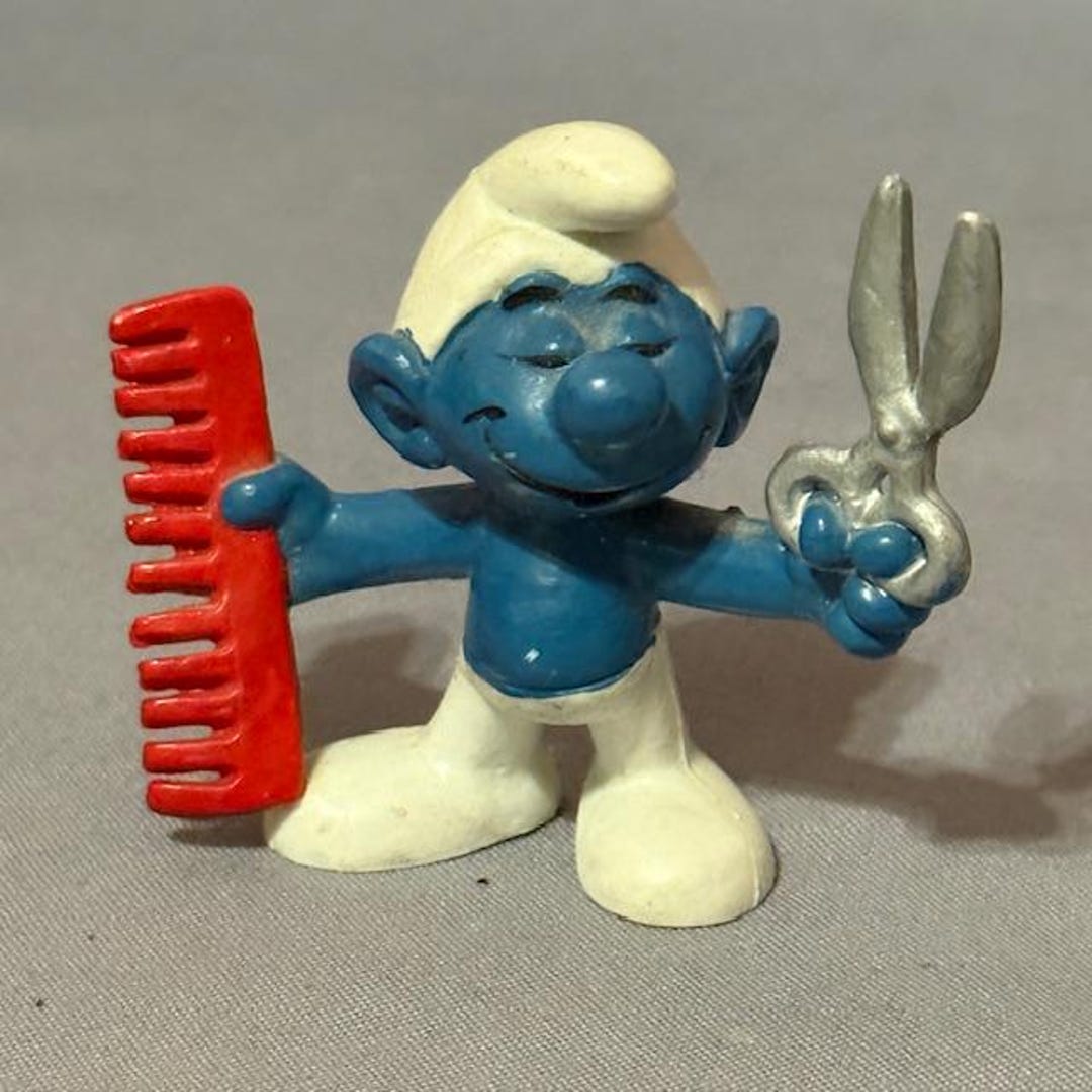 Smurfs Schleich Vtg Toy Figure Peyo Germany Bully 1979 Barber Comb ...