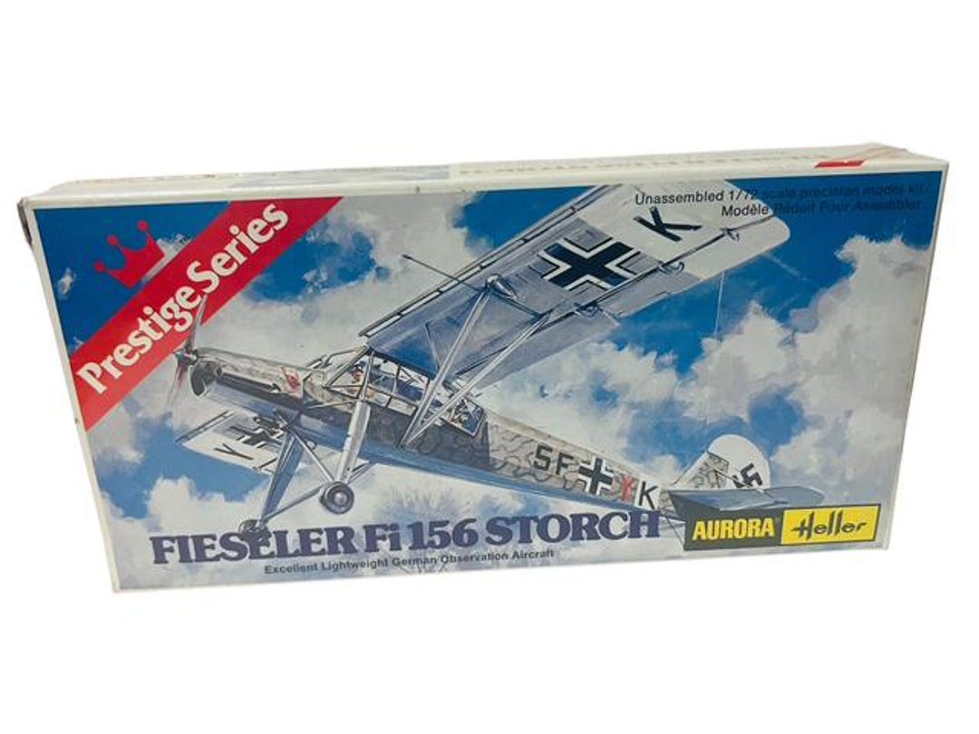 Aurora Heller Model Airplane Kit Jet Plane SEALED Box Vtg Fieseler Fi ...
