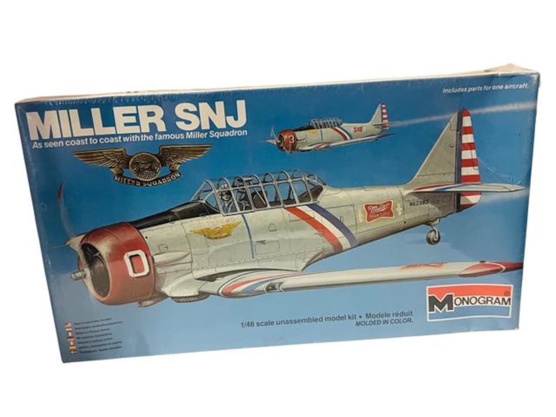 Monogram Miller SNJ Model Airplane Kit Jet Plane SEALED Box Vtg 1983 ...