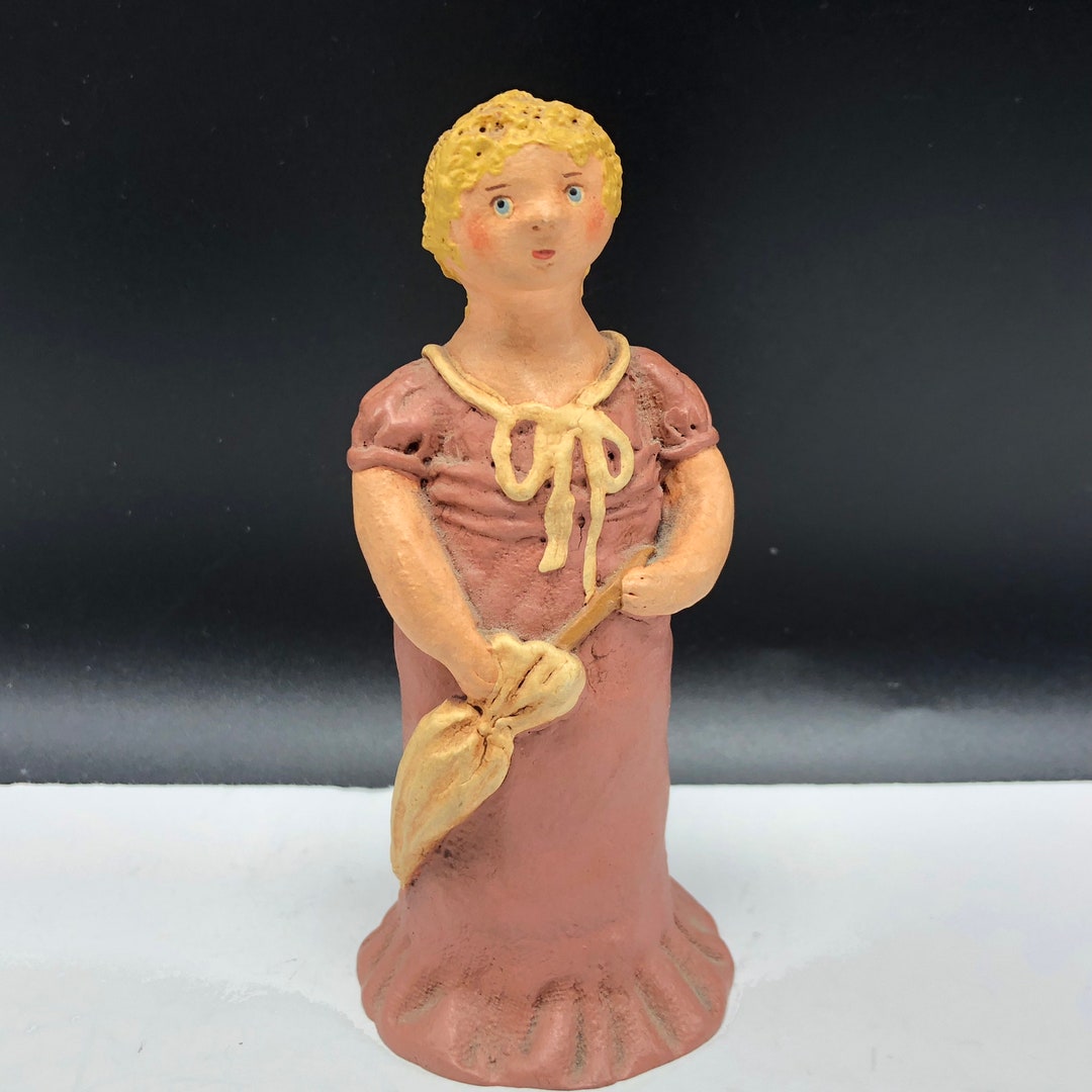 VINTAGE PILGRIM FIGURINE Resin Girl Maid Statue Sculpture Knick Knack ...