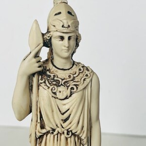 Greek Mythology Minerva Figurine Sculpture Spear Shield Athena ...